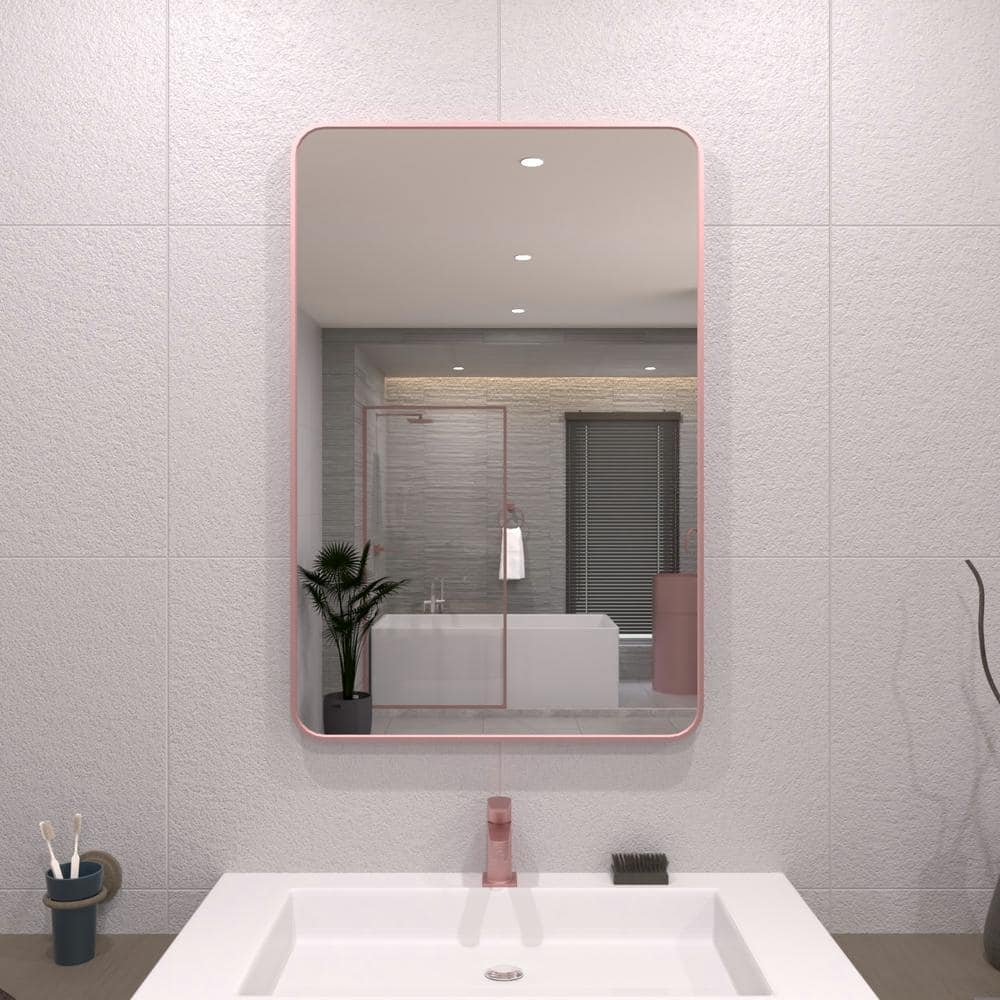 TaiMei 24 in. W x 36 in. H Rectangular Framed Wall Bathroom Vanity ...