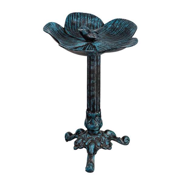 Evergreen 11 in. Metal Blue Birdbath with Perched Bird 2GB6906 - The ...
