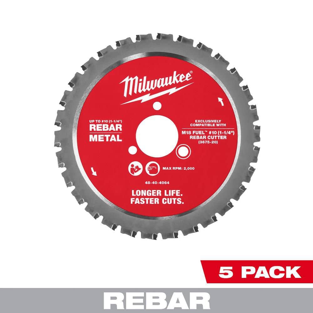 Milwaukee #10 1-1/4 in Rebar Cutting Blade (5-Pack) 48-40-4065 - The ...