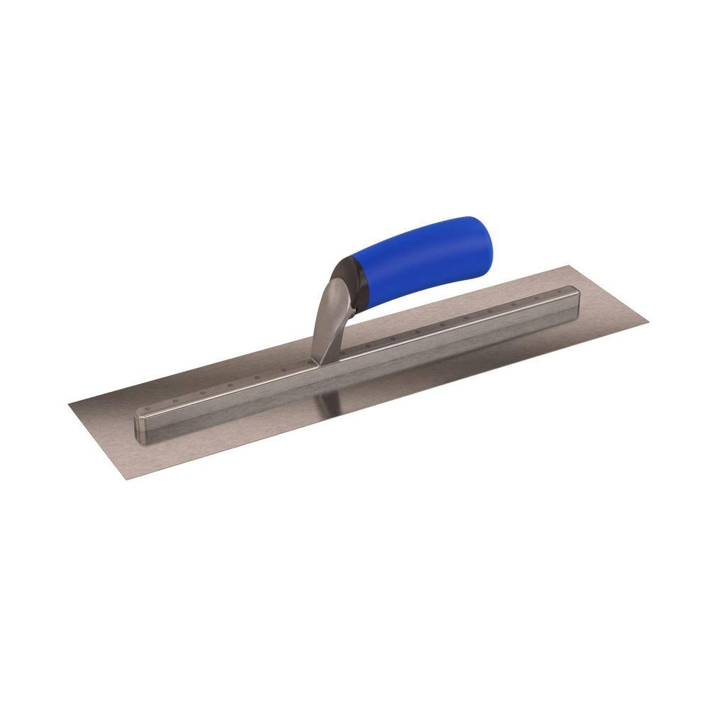 Bon Tool 16 in. x 4 in. Finishing Trowel Carbon Steel Long-Shank Square ...