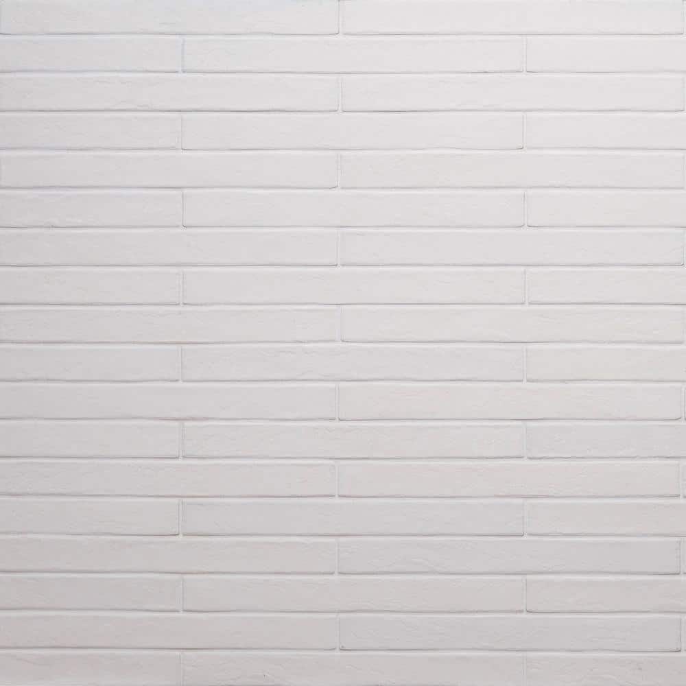 MSI Capella White Brick 2 in. x 18 in. Matte Porcelain Floor and Wall ...