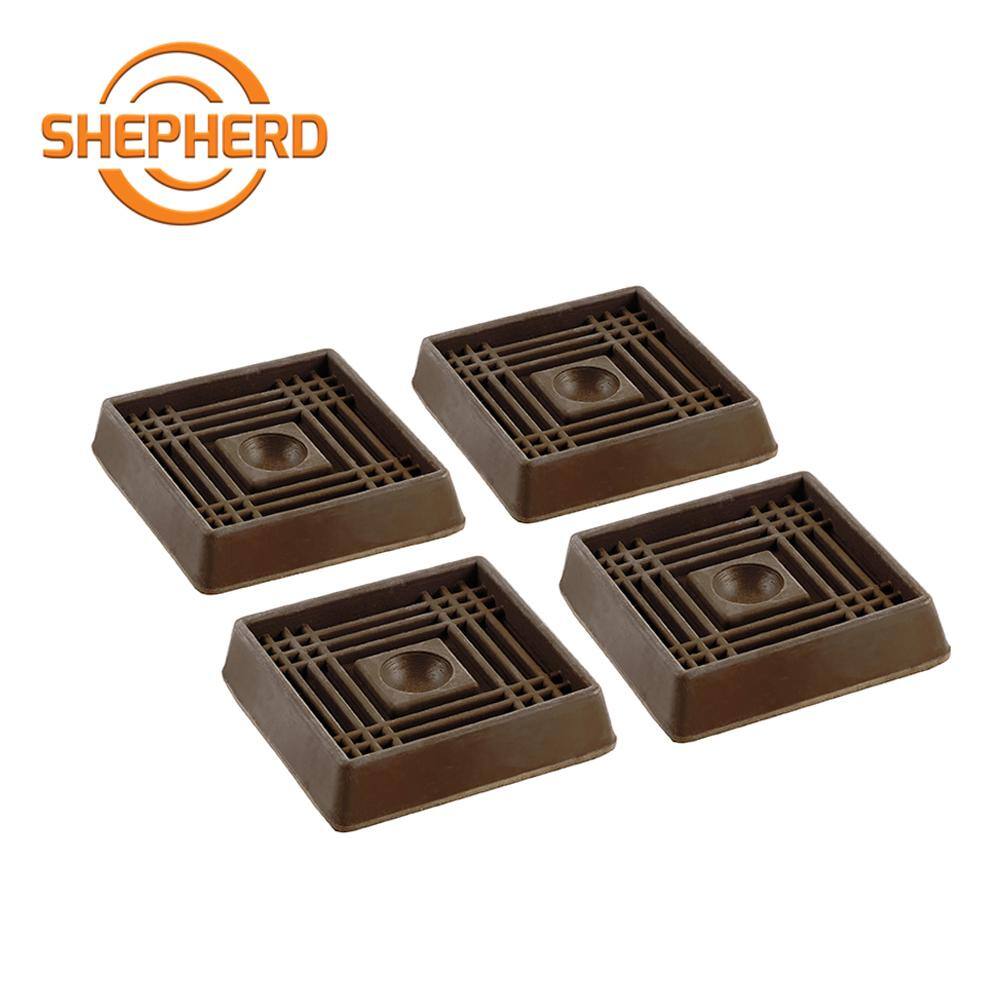 Shepherd 2 in. Brown Square Smooth Rubber Floor Protector Furniture ...