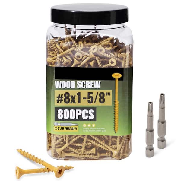 Afoxsos Tan Rust Resistant Exterior Decking Screws 1-5/8 in. Star Drive ...