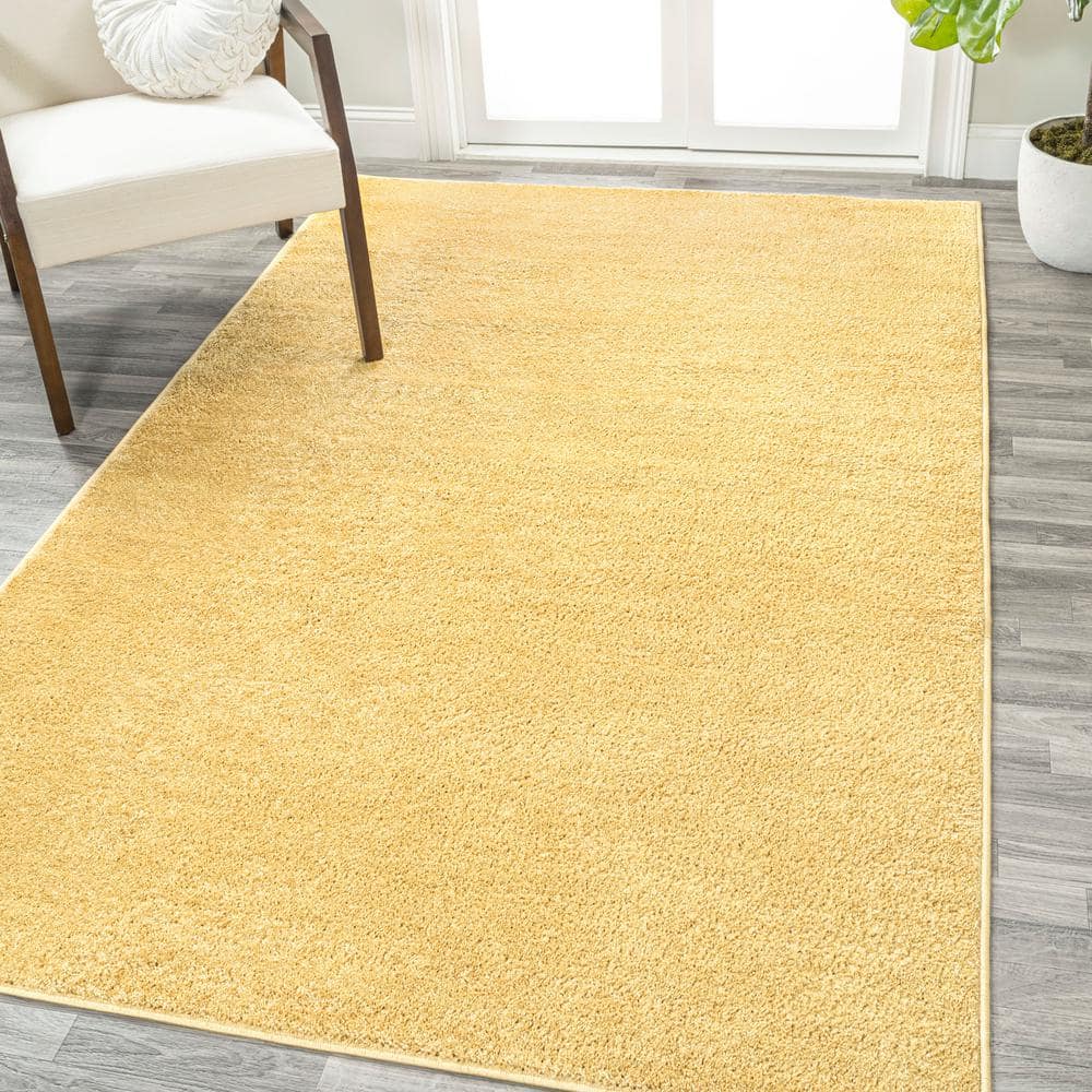 JONATHAN Y Haze Solid Low-Pile Mustard 6 ft. x 9 ft. Area Rug SEU100B-6 ...