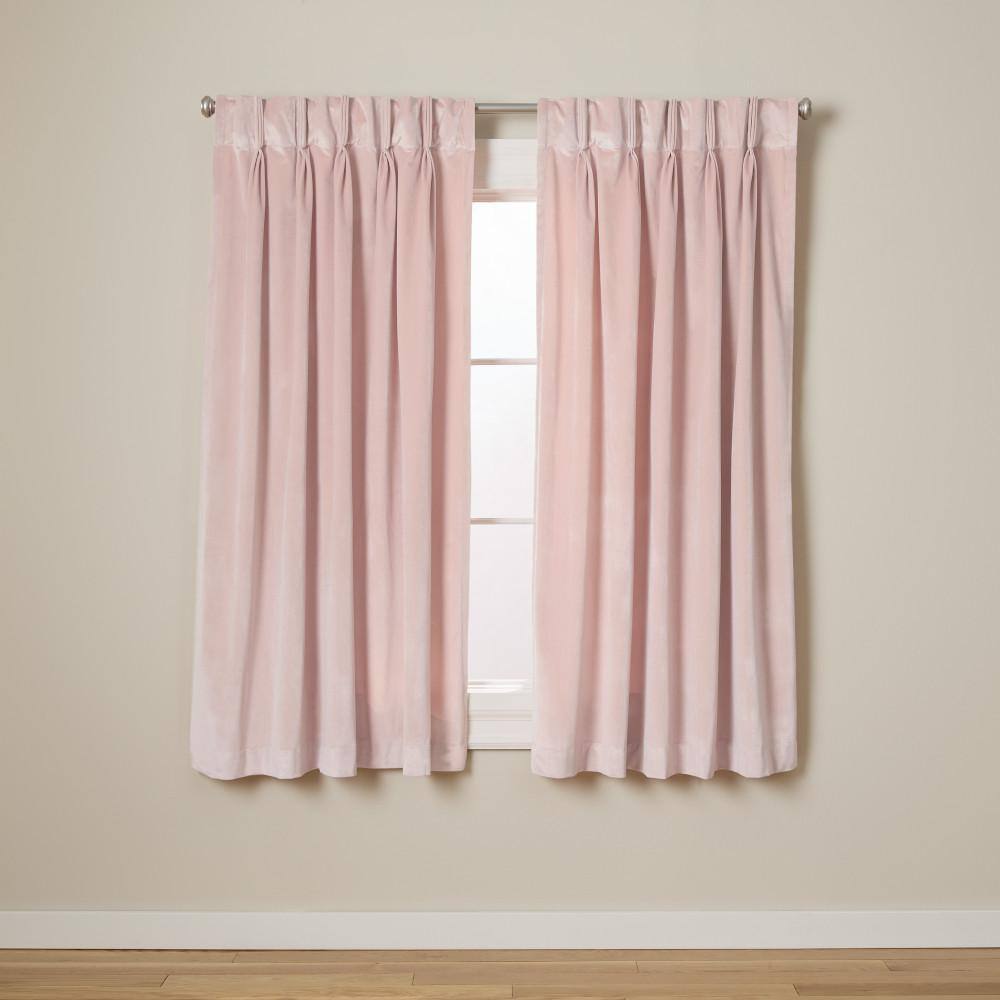EXCLUSIVE HOME Velvet Blush Polyester Solid 27 in. W x 63 in. L Light ...