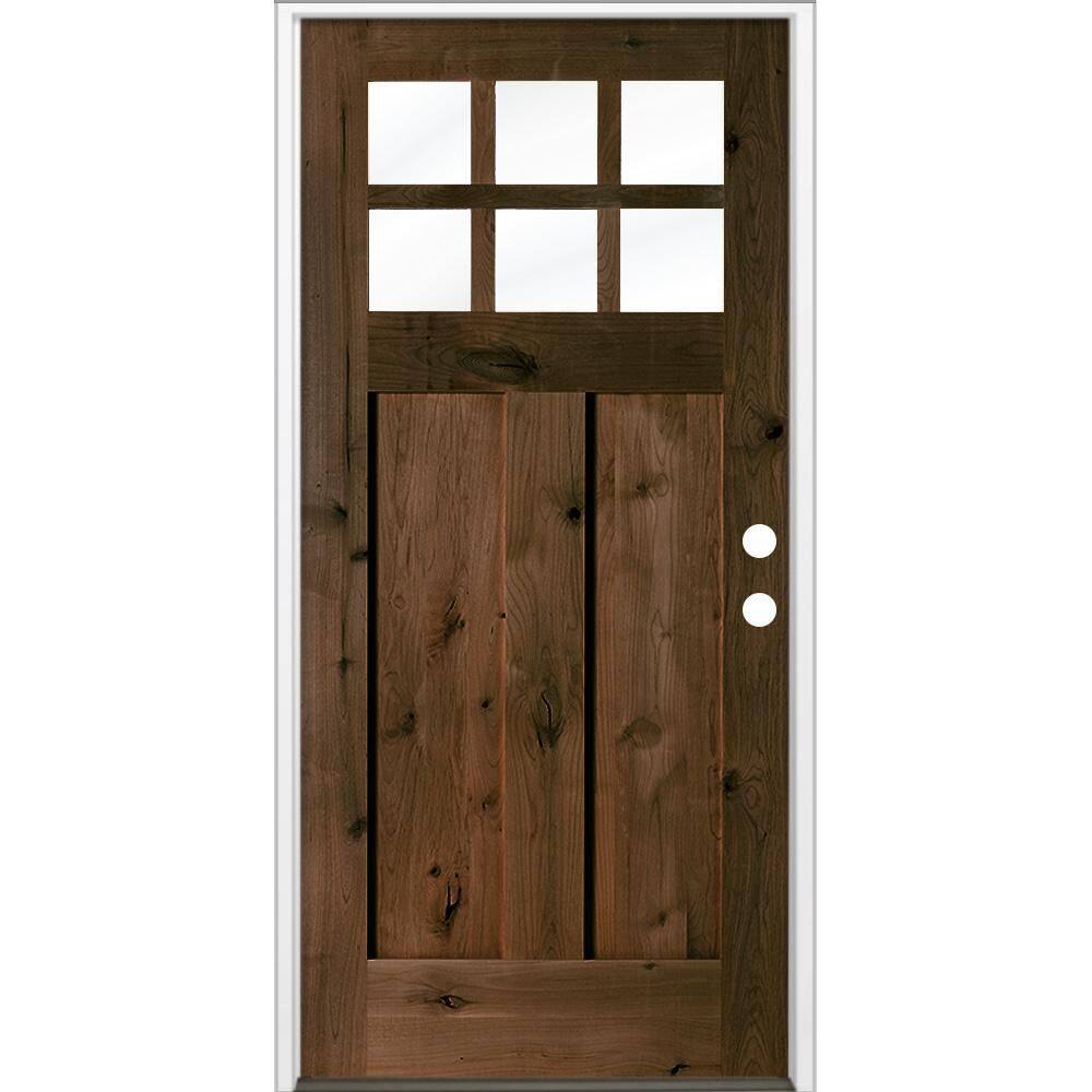 Krosswood Doors 32 in. x 80 in. Craftsman Knotty Alder Left-Hand ...