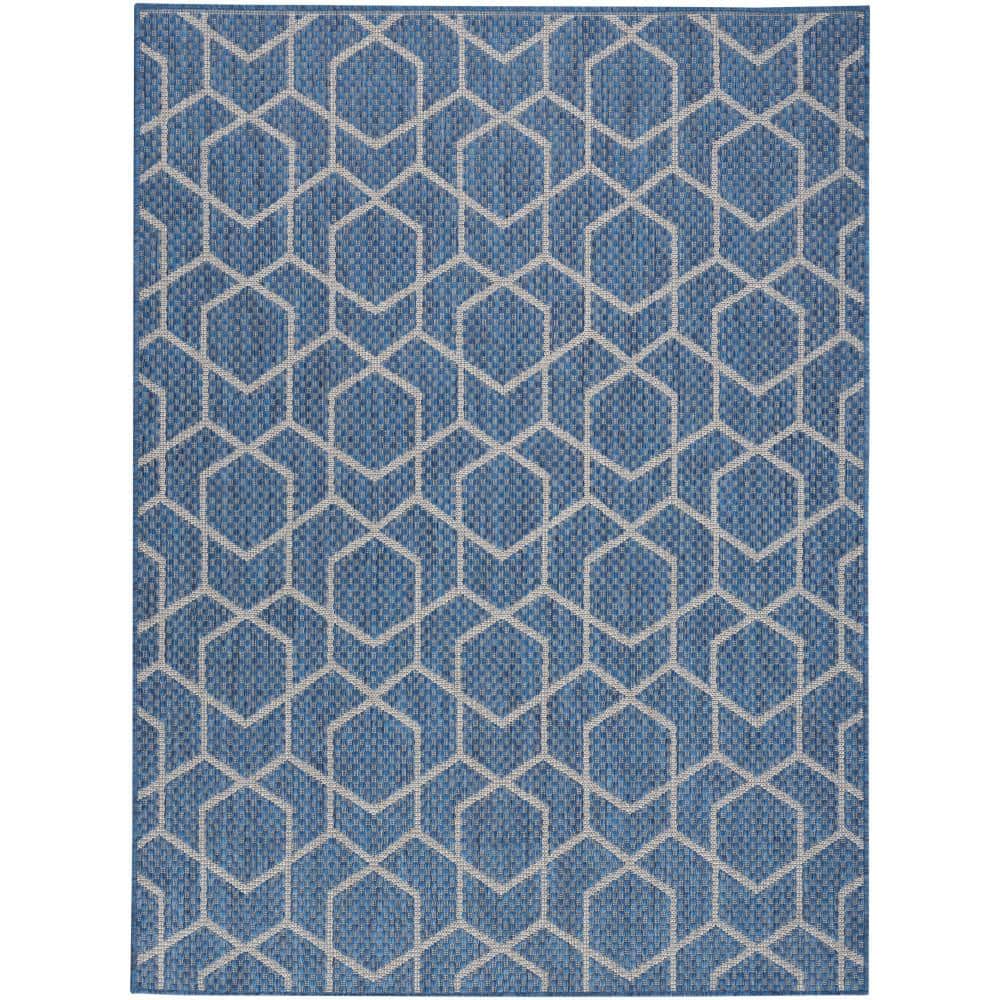 Nourison Horizon Denim 4 ft. x 6 ft. Indoor/Outdoor All-Over Design ...