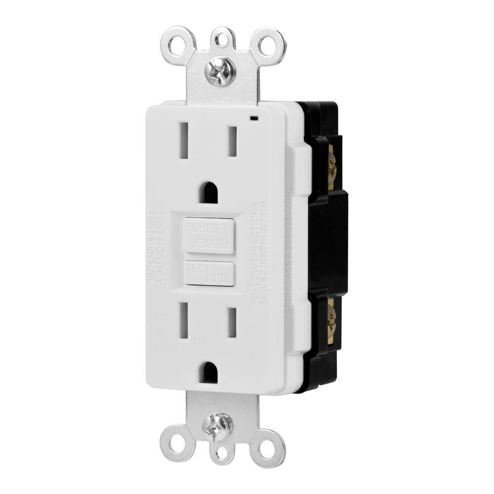 GE 15 Amp Self Test GFCI Outlet, White 32073