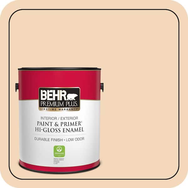 BEHR PREMIUM PLUS 1 gal. #M250-2 Golden Pastel Hi-Gloss Enamel Interior ...