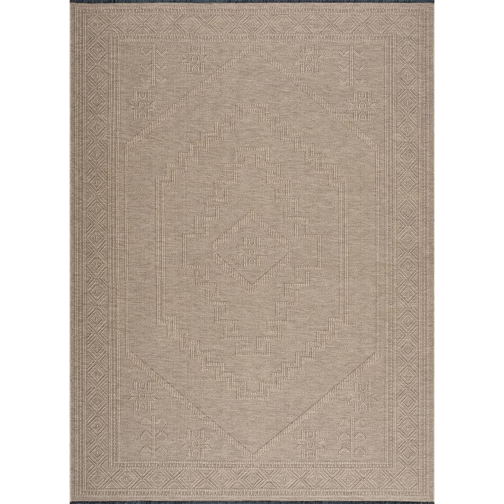 Tayse Rugs Alma Brown 8 ft. x 10 ft. Moroccan Machine Washable Indoor ...