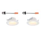 Commercial Electric 4 in. White Integrated LED Recessed Can Light Trim ...