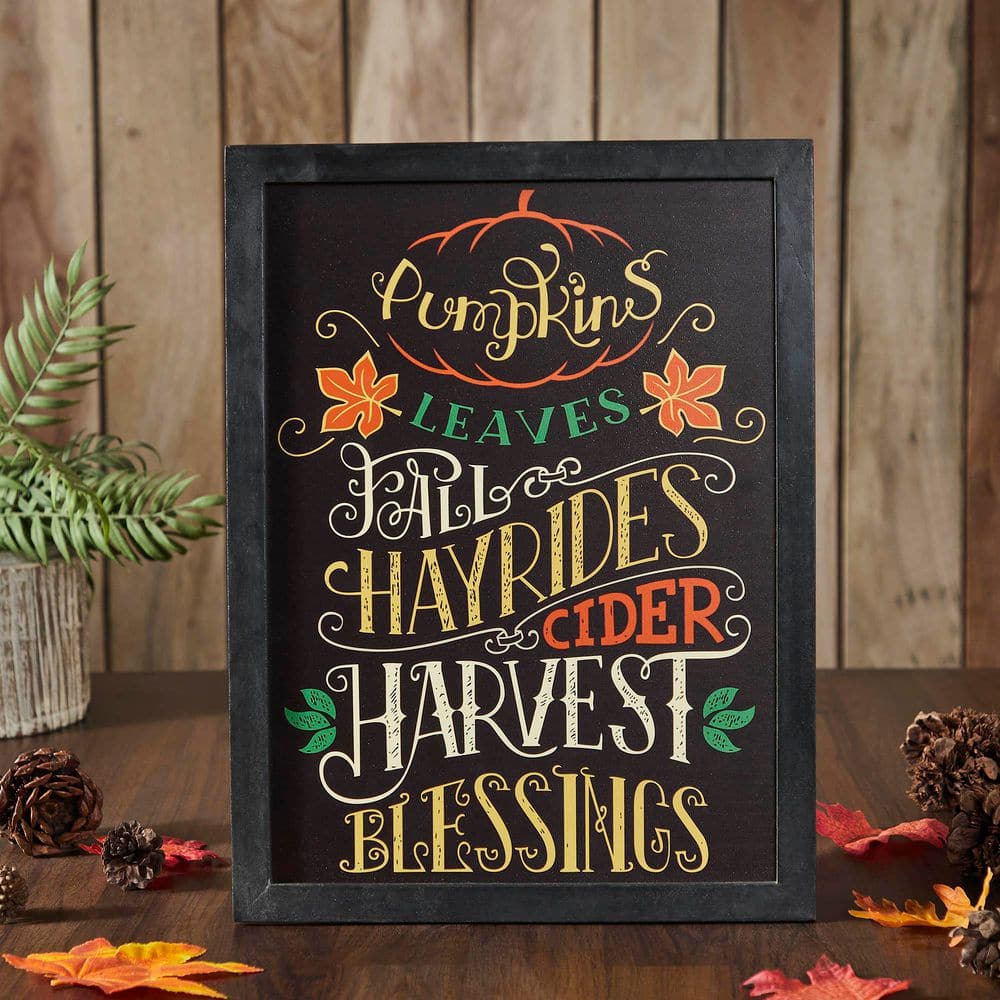 VHC Brands Harvest Blessings 16 in. x 12 in. Phrases with Black Border ...