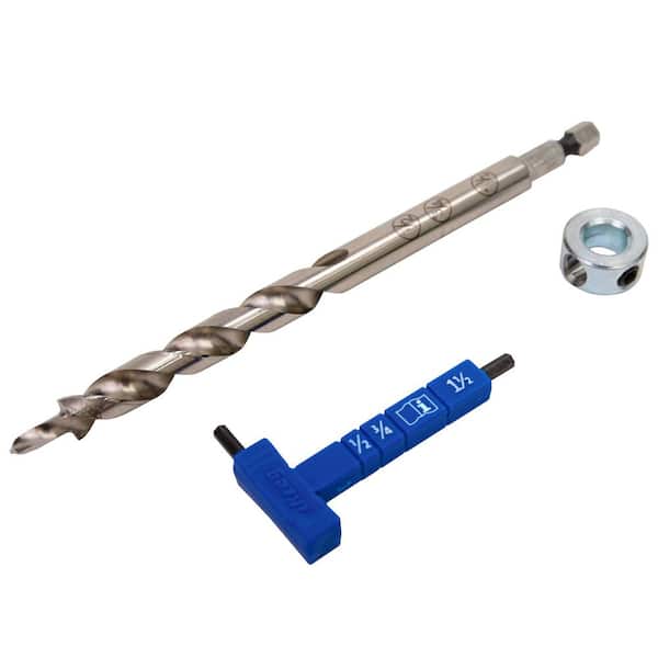 MYWISH 1/4 in. High Speed Steel Pocket Hole Step Drill Bit Set (1-Piece ...