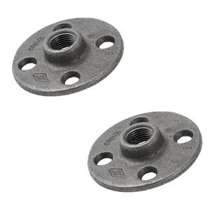 Southland 1/2 in. Black Malleable Iron Floor Flange Fitting (2-Pack ...