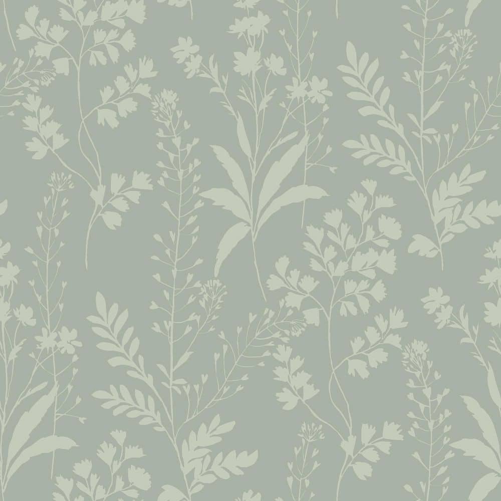 Veer Decor Wildflower Silhouettes Sage Wallpaper VRBT14-825 - The Home ...