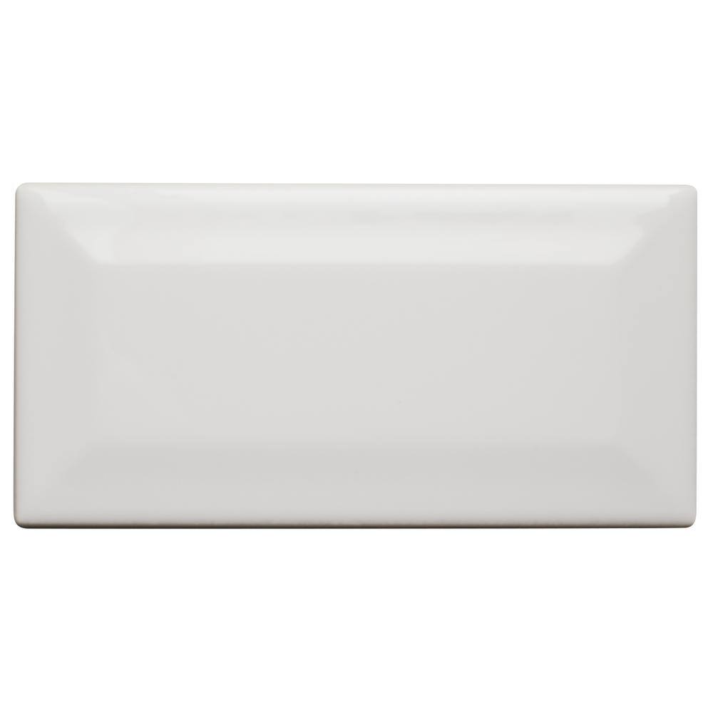 Daltile Restore Bright White 3 in. x 6 in. Ceramic Bevel Subway Wall ...