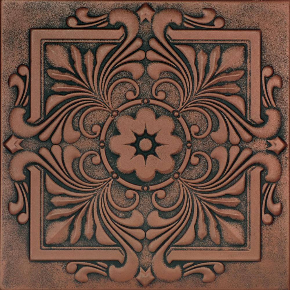A La Maison Ceilings Victorian 1.6 ft. x 1.6 ft. Glue Up Foam Ceiling ...