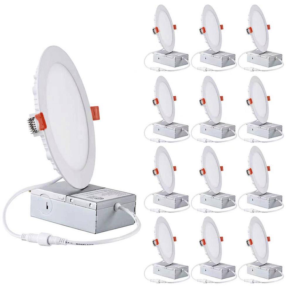 Maxax 6 in. Canless Ultra-Thin 12-Watt CCT 5000K Remodel Integrated LED ...