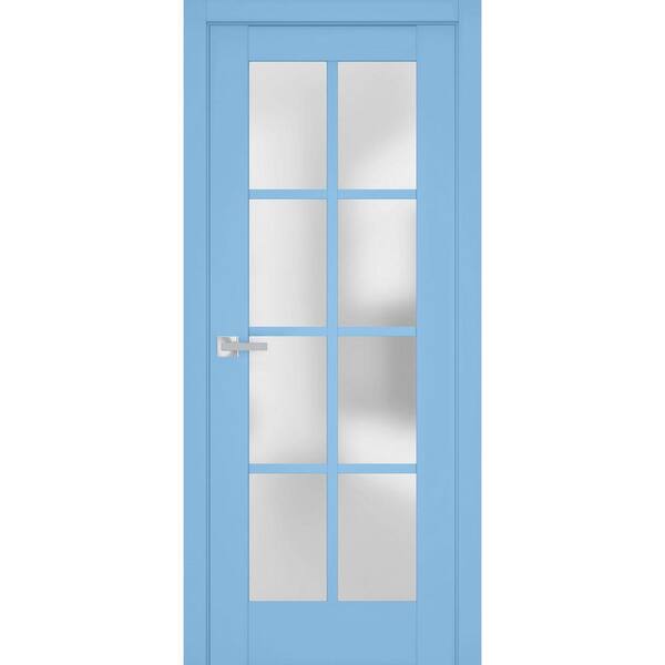 VDOMDOORS 42 in. x 80 in. 1 Panel White Finished Solid Wood Sliding ...
