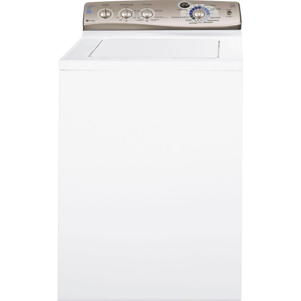 GE 3.6 DOE cu. ft. Top Load Washer in Titanium on White PTWN6250MWT ...