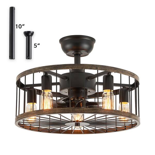 FANNEHONNE 20 in. Indoor/Covered Outdoor Black Cage Wall Mounted ...