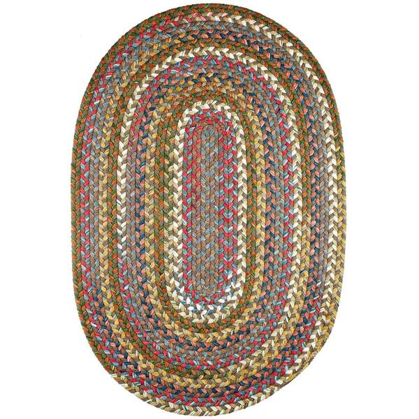 Rhody Rug Bouquet Bronze 5 ft. x 8 ft. Oval Indoor/Outdoor Braided Area ...