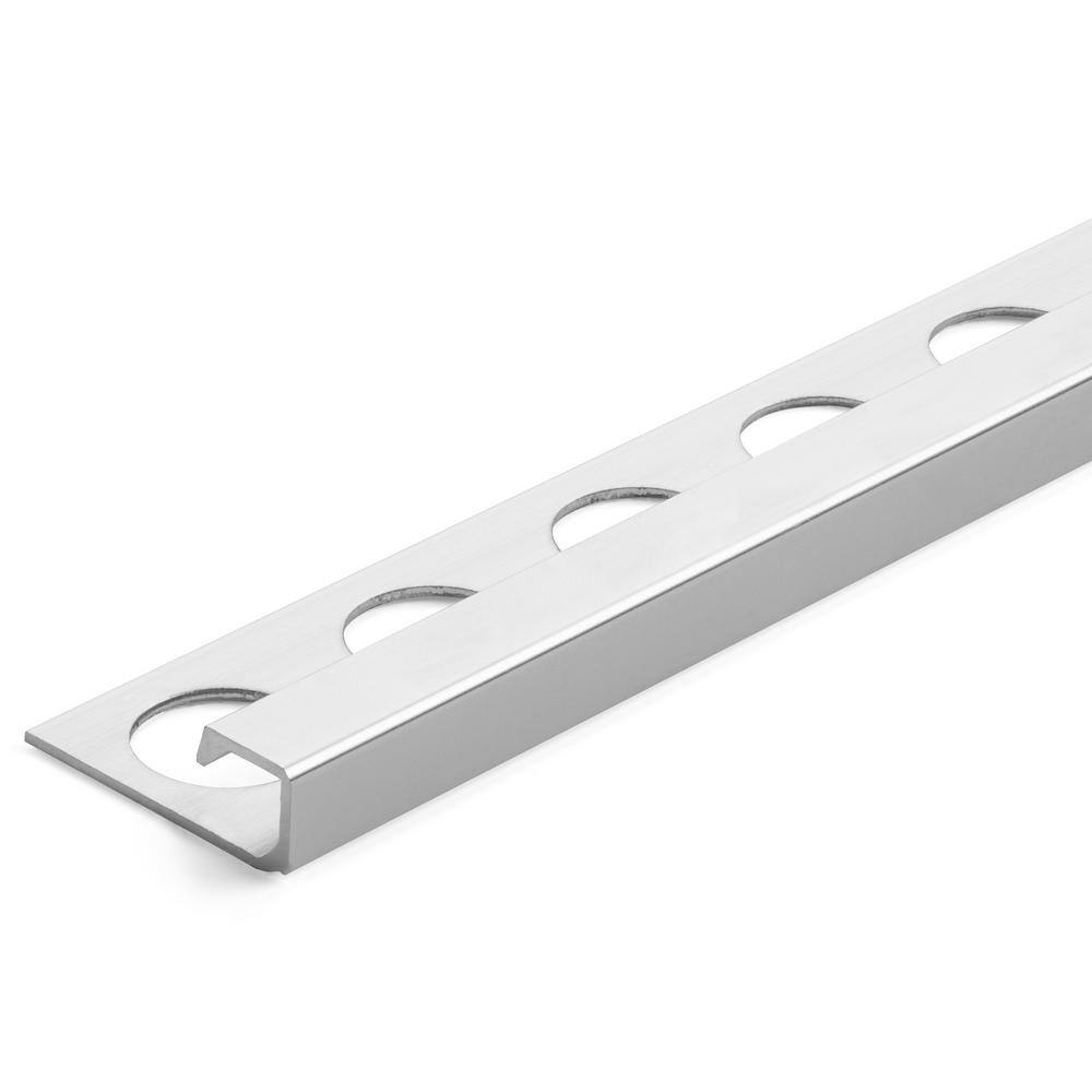 TrimMaster Chrome 1/2 in. x 98-1/2 in. Aluminum Square Tile Edging Trim ...