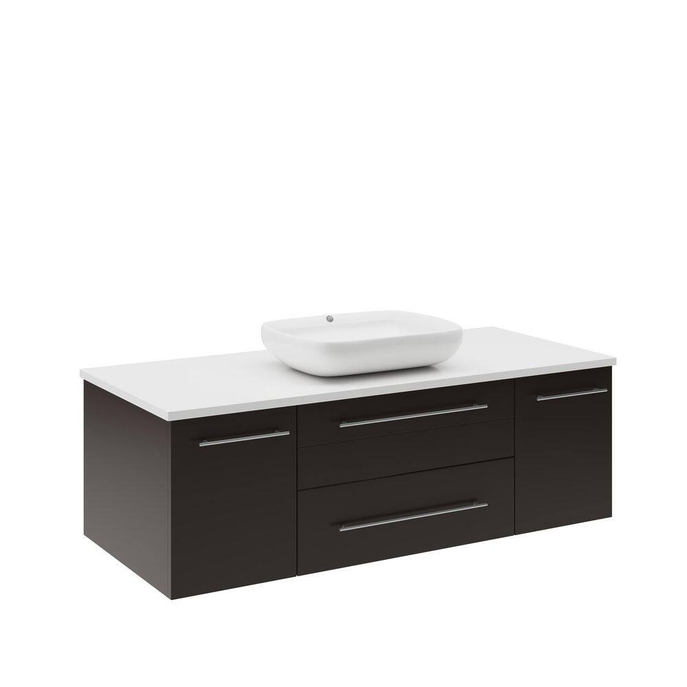 Fresca Lucera 48 in. Single Sink Wall Mount Floating Espresso Bath ...