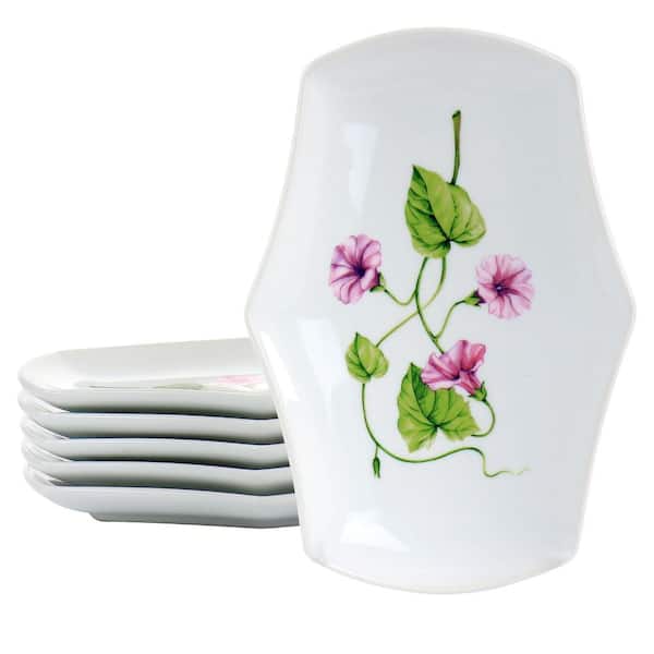 MARTHA STEWART Botanical Garden 6-Piece 9 in. Fine Ceramic Plate Set in ...