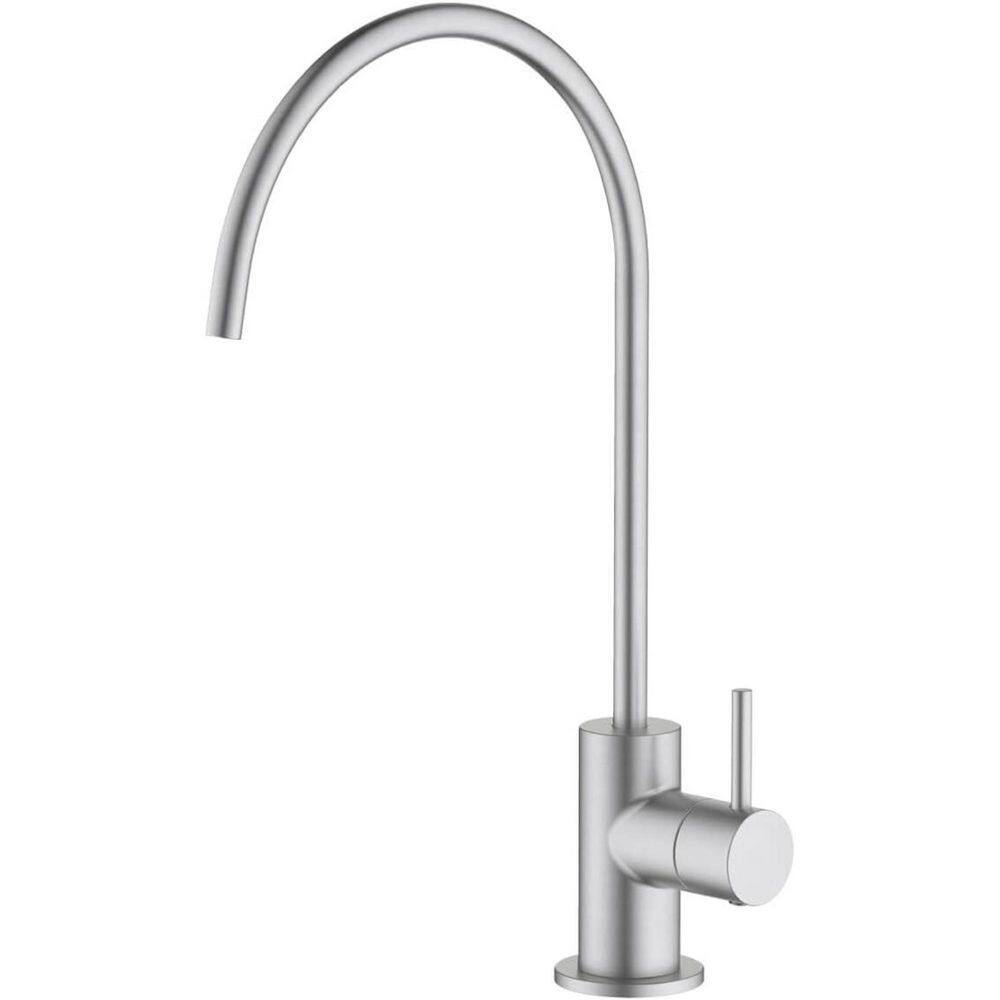 KIBI Circular Single Handle Water Filtration Beverage Faucet in Brushed ...