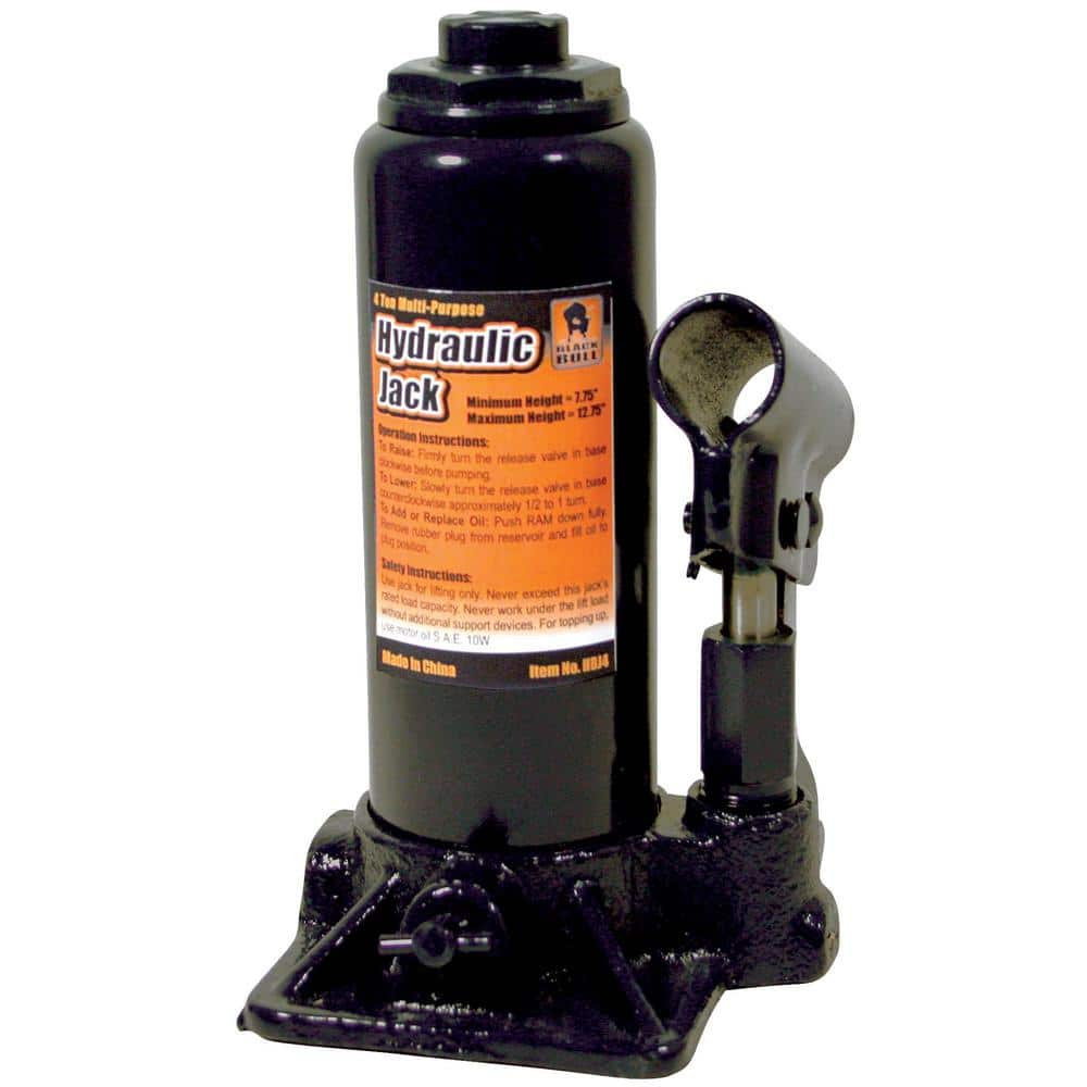 BLACK BULL 4-Ton Hydraulic Bottle Jack 807677 - The Home Depot