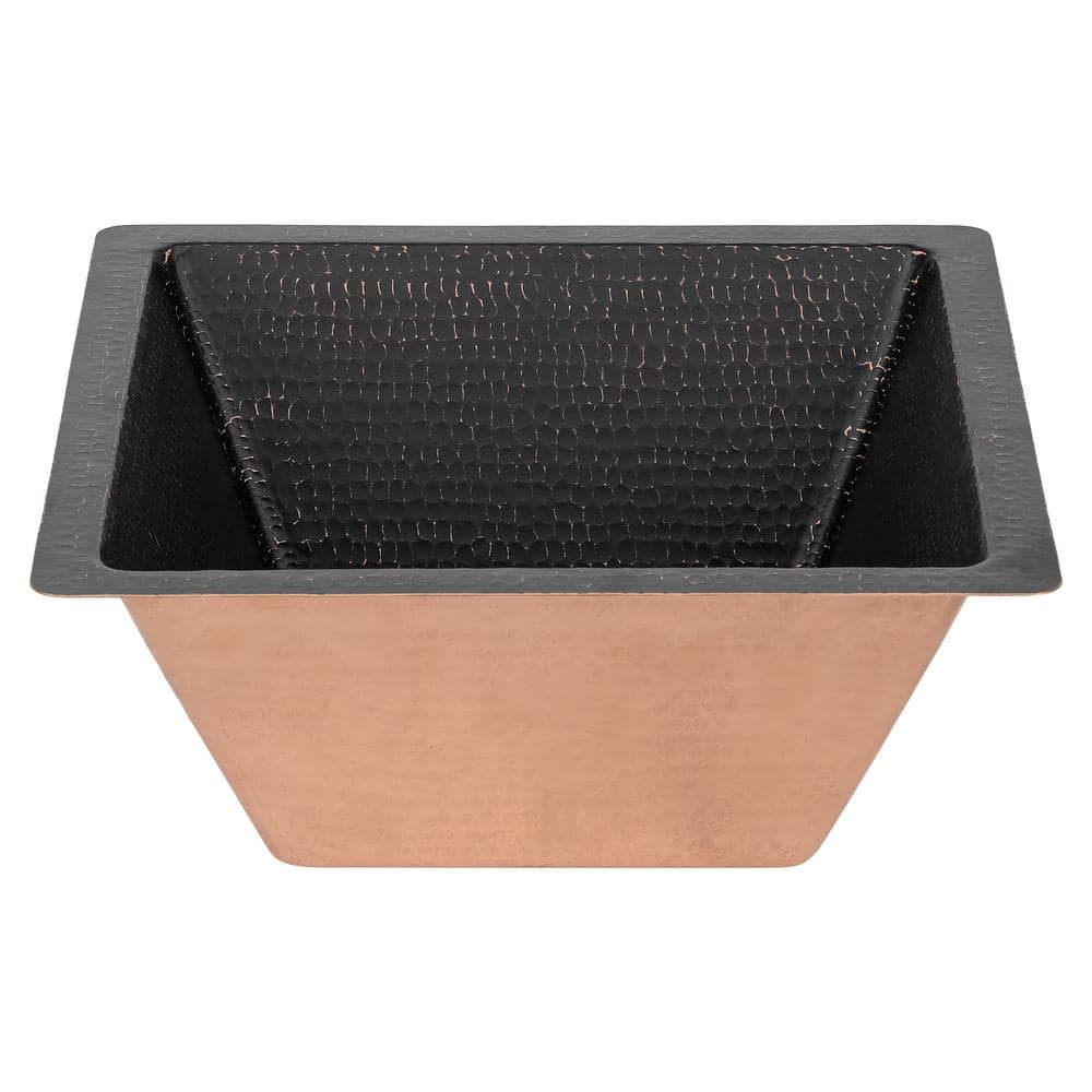 Premier Copper Products 16 Gauge Hammered Copper 15 in. Square Drop-In ...