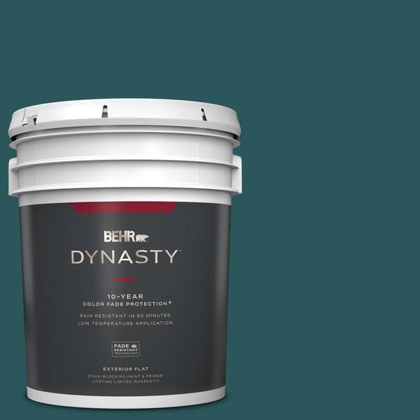 BEHR DYNASTY 5 gal. #MQ6-01 Ocean Abyss Flat Exterior Stain-Blocking ...