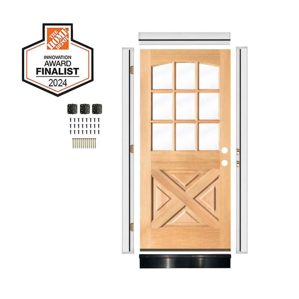 Krosswood Doors DIY 36 in. x 80 in. x -Panel Arch Left-Hand Clear Glass ...