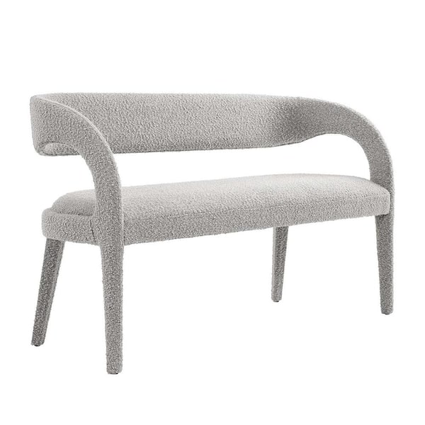 MODWAY Pinnacle in Taupe 55 in. Boucle Fabric Accent Bedroom Bench EEI ...