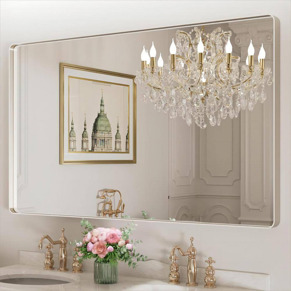 TOOLKISS 60 in. W x 28 in. H Rectangular Aluminum Framed Wall Bathroom ...