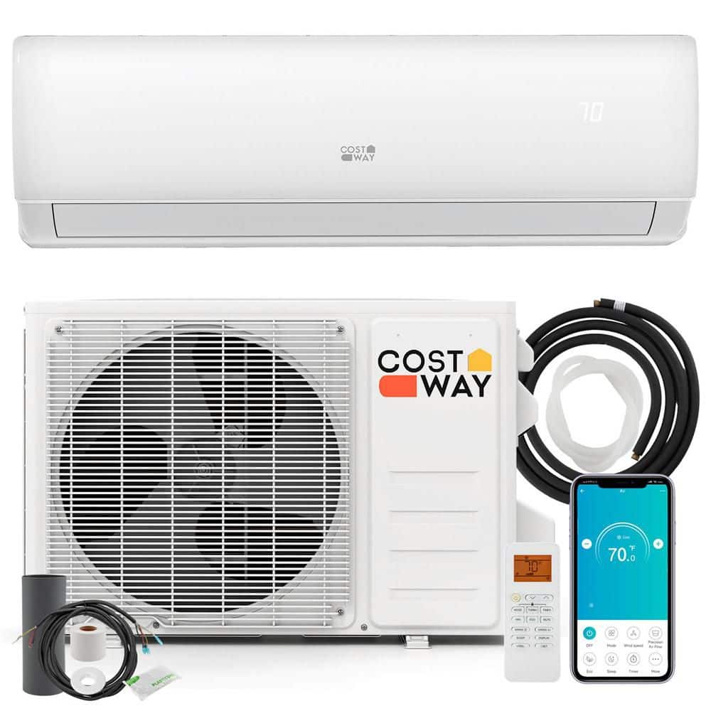 Costway 17000 BTU Wifi Enabled Mini Split Air Conditioner and Heater ...