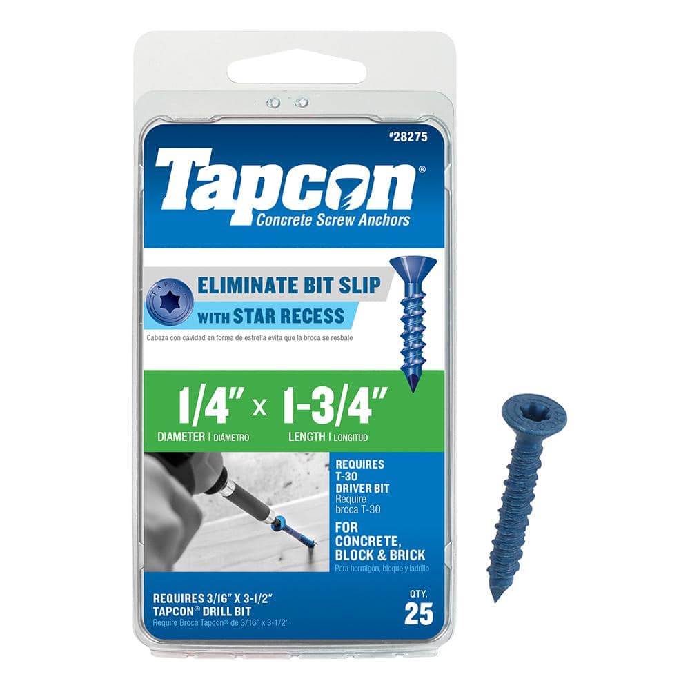 Reviews for Tapcon 1/4 in. x 1-3/4 in. Star Flat-Head Concrete Anchors (25-Piece) | Pg 5 - The ...