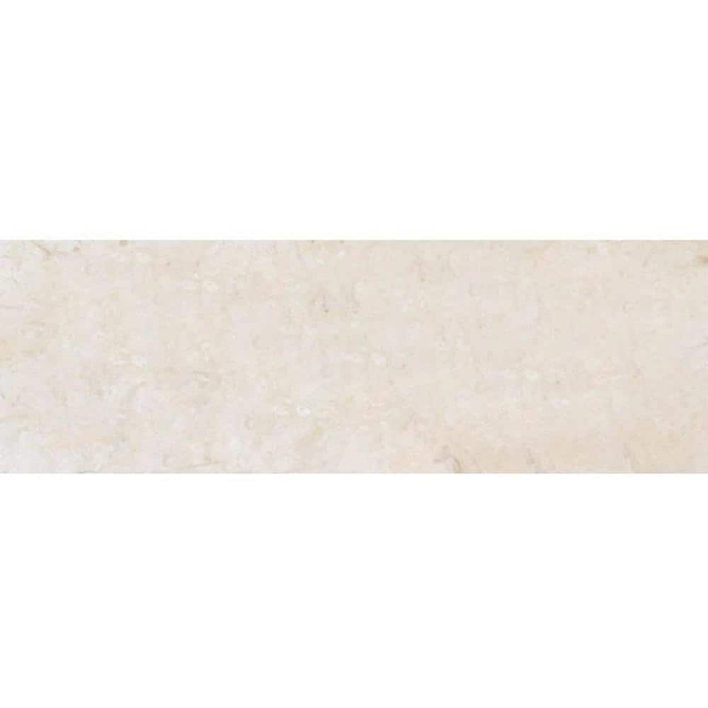 Apollo Tile Grandis 4 in. x 12 in. Beige and White Marble Honed Wall ...
