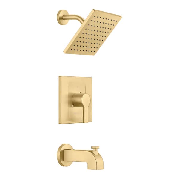 Glacier Bay Modern Single-Handle 1-Spray Tub and Shower Faucet in Brushed Gold HD873X-624409 ...