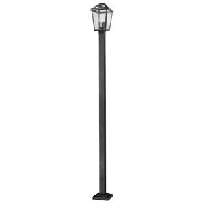 Bayland 114.25 in. 3-Light Black Aluminum Hardwired Outdoor Weather ...