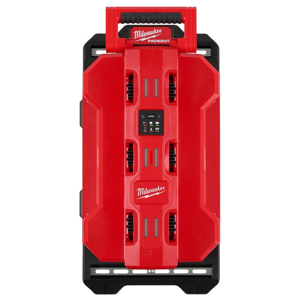 Milwaukee M18 18V PACKOUT 6-Port Daisy Chain Rapid Charger w/ PACKOUT ...