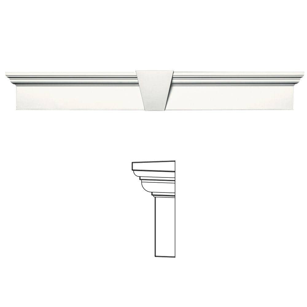 Builders Edge 6 in. x 43-5/8 in. Flat Panel Window Header with Keystone ...