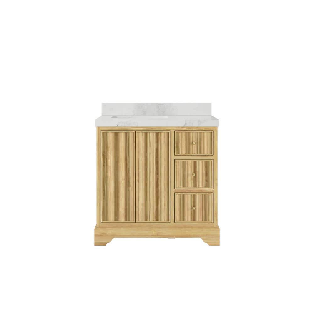 Willow Collections Austin Teak 36 in. W x 22 in. D x 36 in. H Left ...