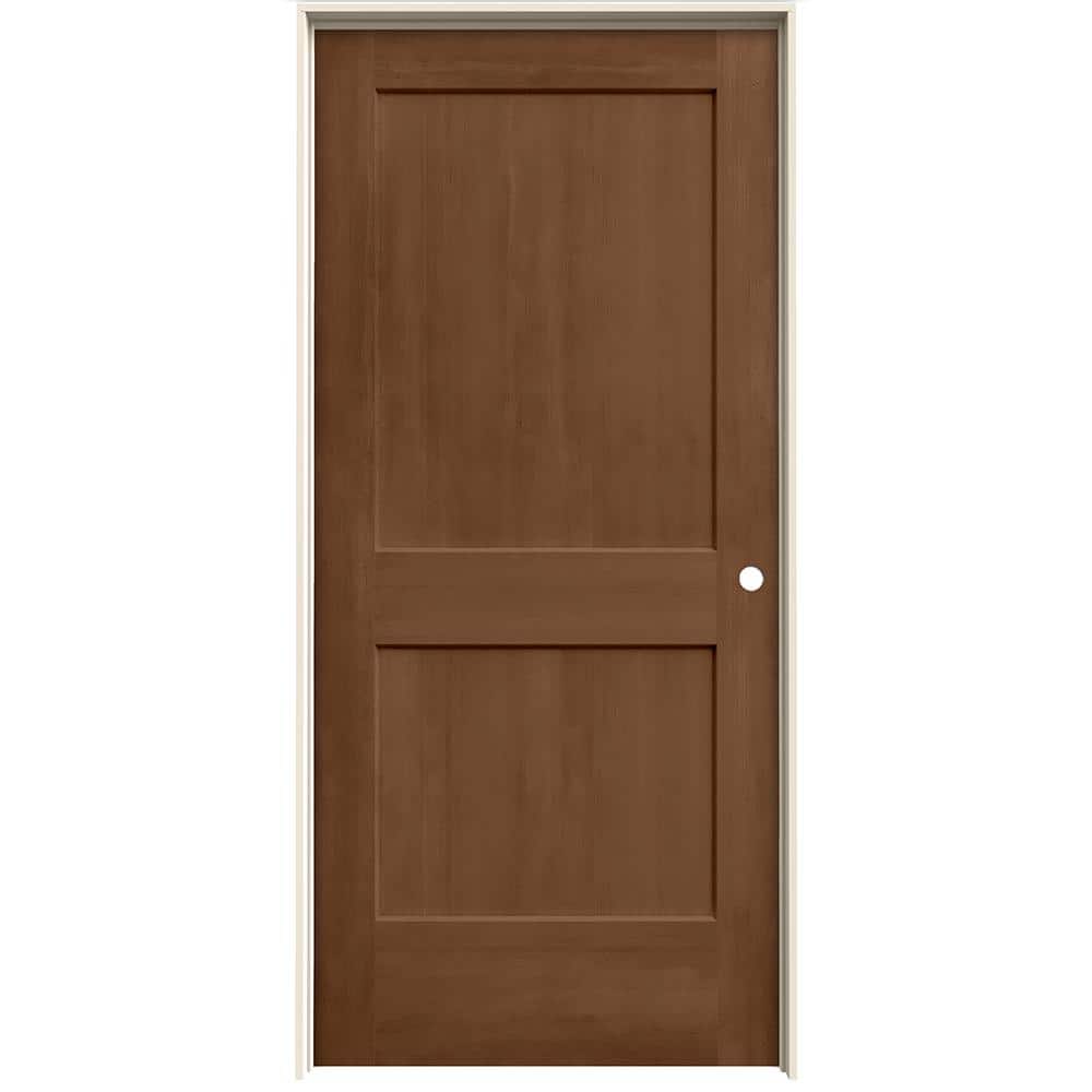 JELD-WEN 36 in. x 80 in. Monroe Hazelnut Stain Left-Hand Molded ...