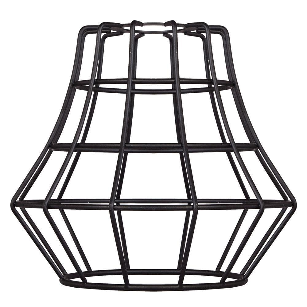 Westinghouse 6-1/2 in. Matte Black Angled Cage Shade with 2-1/4 in ...