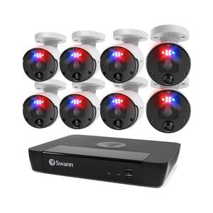 Swann 8-Channel 4K UHD PoE Cat5 NVR with 8 Wired Pro Series Dome ...