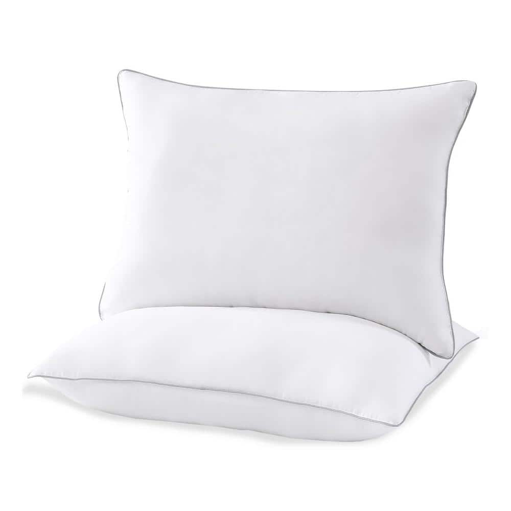 Delara 20 in. x 28 in. Bed Pillow Mid Firm Machine Washable Down ...