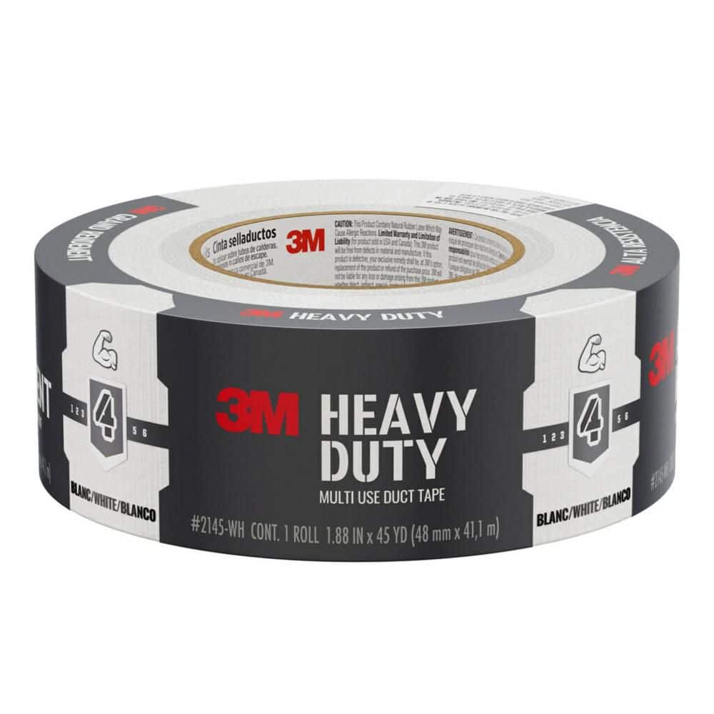 3M 1.88 in. x 45 yds. Heavy Duty White Duct Tape (1Roll) 2145-WH-12C ...