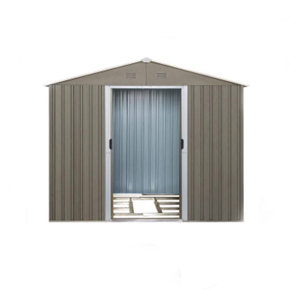 JimsMaison 6 ft. W x 8 ft. D Metal Shed with Floor Base (48 sq. ft ...